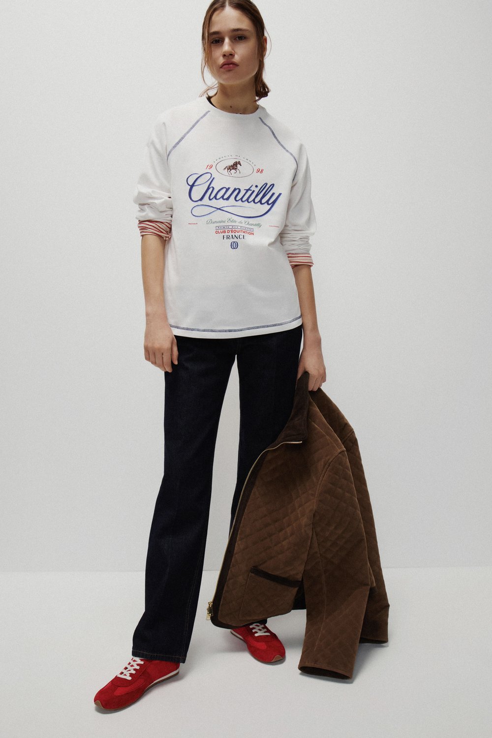 Лонгслив из хлопка с принтом белый цвет - LIMÉ